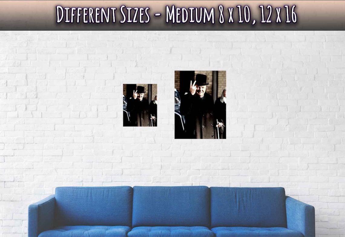 Winston Churchill V Sign Victory Poster Ve Day V Sign - Etsy
