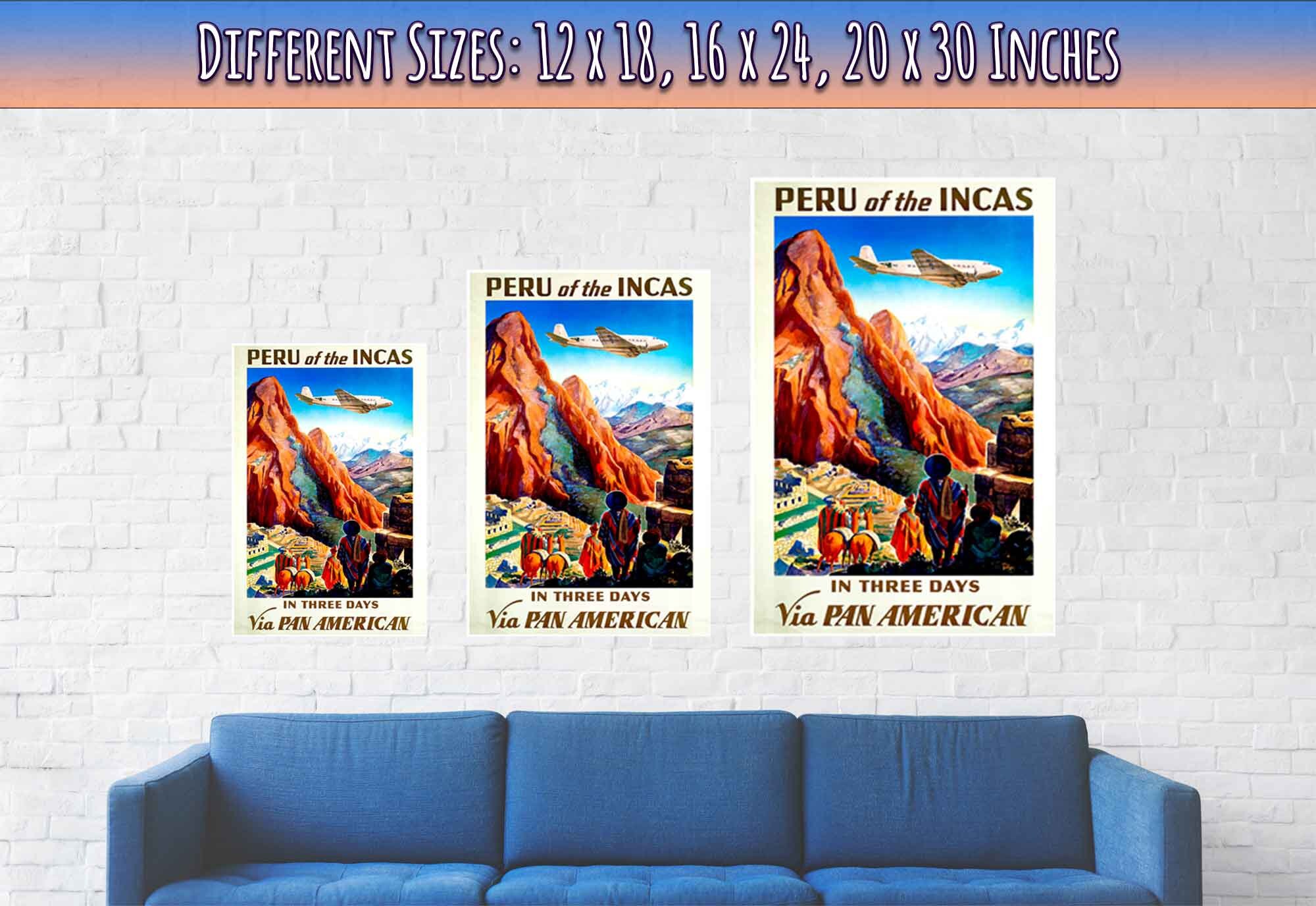 Vintage Travel Poster Peru Peru of the Incas Travel Print - Etsy