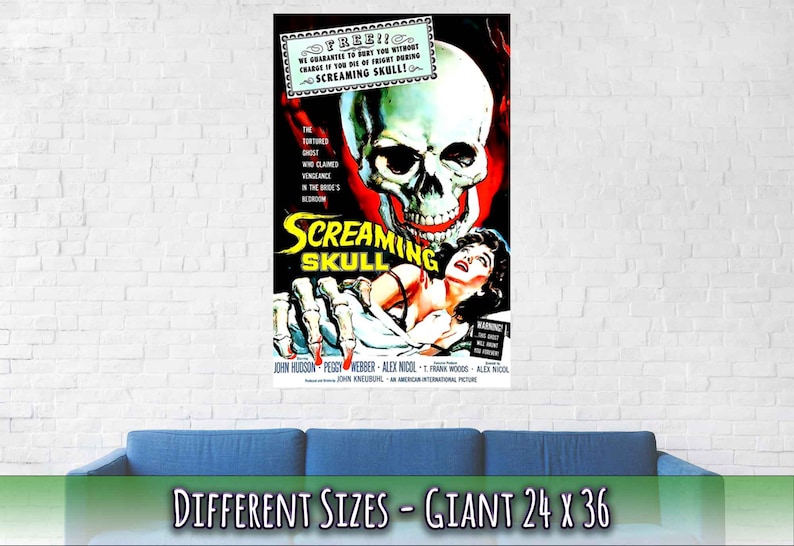 Screaming Skull Vintage Horror Movie Poster (1958) - Etsy