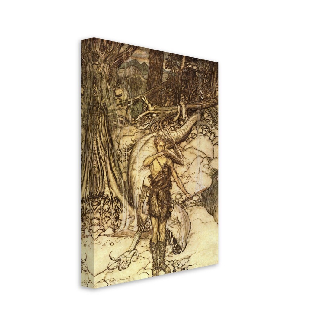 Siegfried Leinwand Arthur Rackham Siegfried Slays Fafnir Dragon Arthur ...
