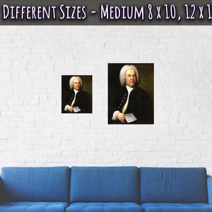 Bach Poster, 17th Century Composer, Vintage Portrait Print - Johannes ...