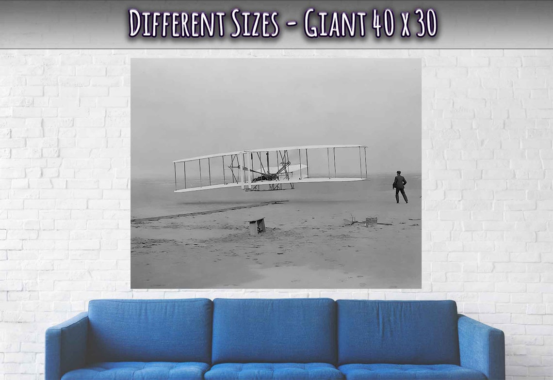 Wright Brothers First Flight Poster: Vintage Aviation Print - Etsy