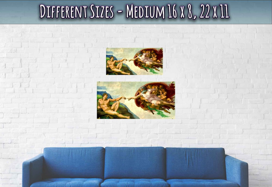 Creation of Adam Poster Michelangelo Creation of Adam Print - Etsy