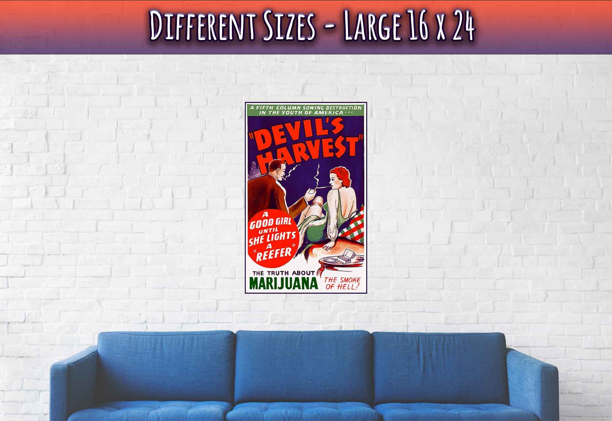 Devils Harvest Propaganda Poster scary Cannabis - Etsy Devils Harvest Propaganda Poster scary Cannabis - Etsy