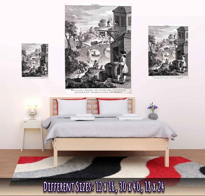Satire on False Perspective Poster William Hogarth Painting - Etsy