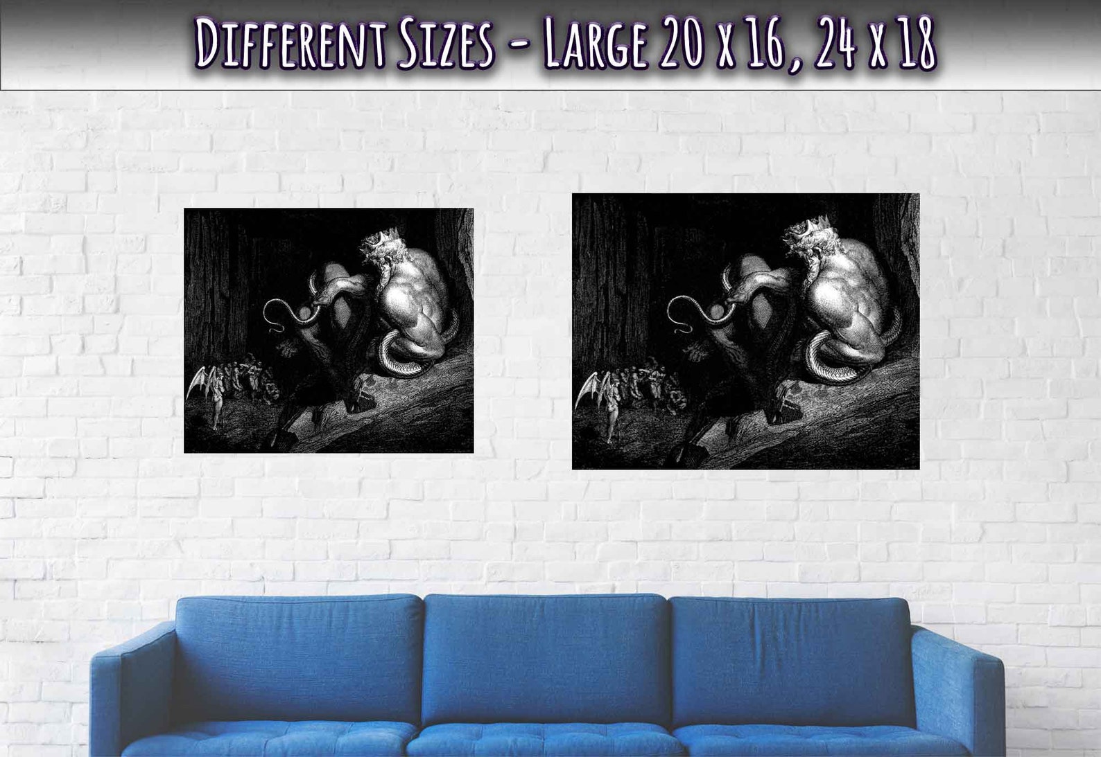 Divine Comedy Poster Demon King Minos With His Serpent Tail - Etsy