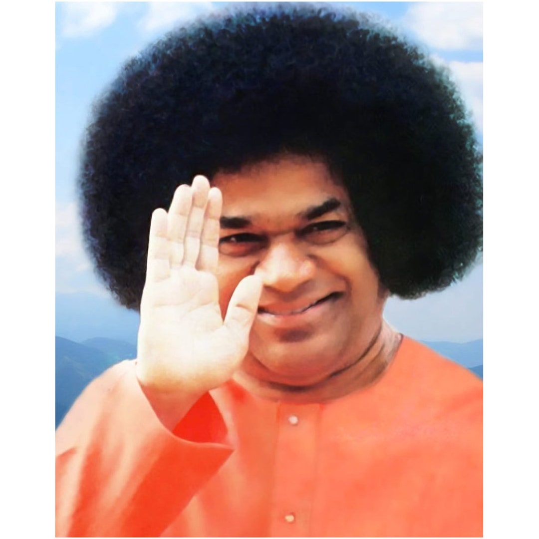 Sathya Sai Baba Poster Vintage Photo Iconic Sathya Sai Baba Print ...