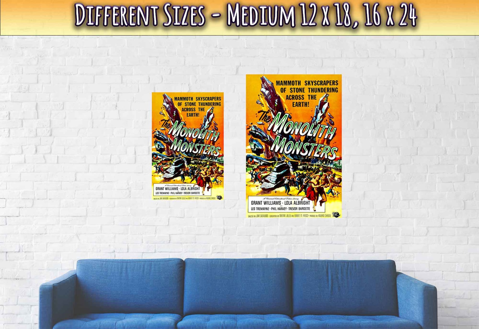 Monolith Monsters Poster Vintage Horror Movie Poster 1957 UK - Etsy