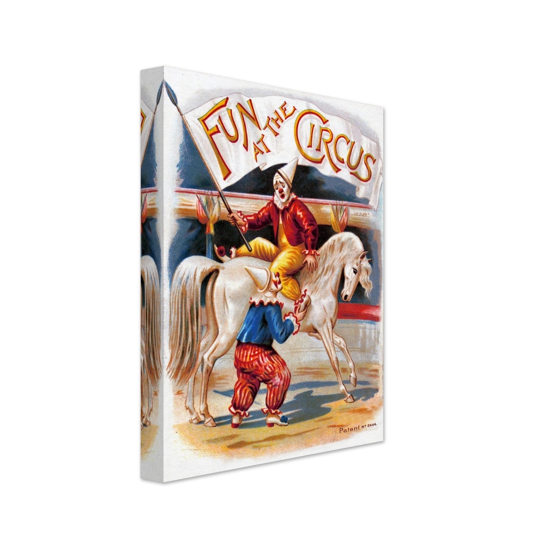 Vintage Circus Canvas, Fun at the Circus, Antique Recanvas Print, Circa ...