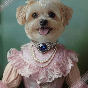 Aristocrat Pet Poster Print, Princess Cat / Dog Custom Portrait From ...