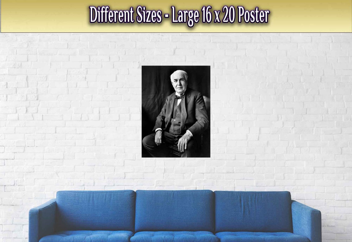 Thomas Edison Poster Vintage Photo Thomas Edison Print | Etsy