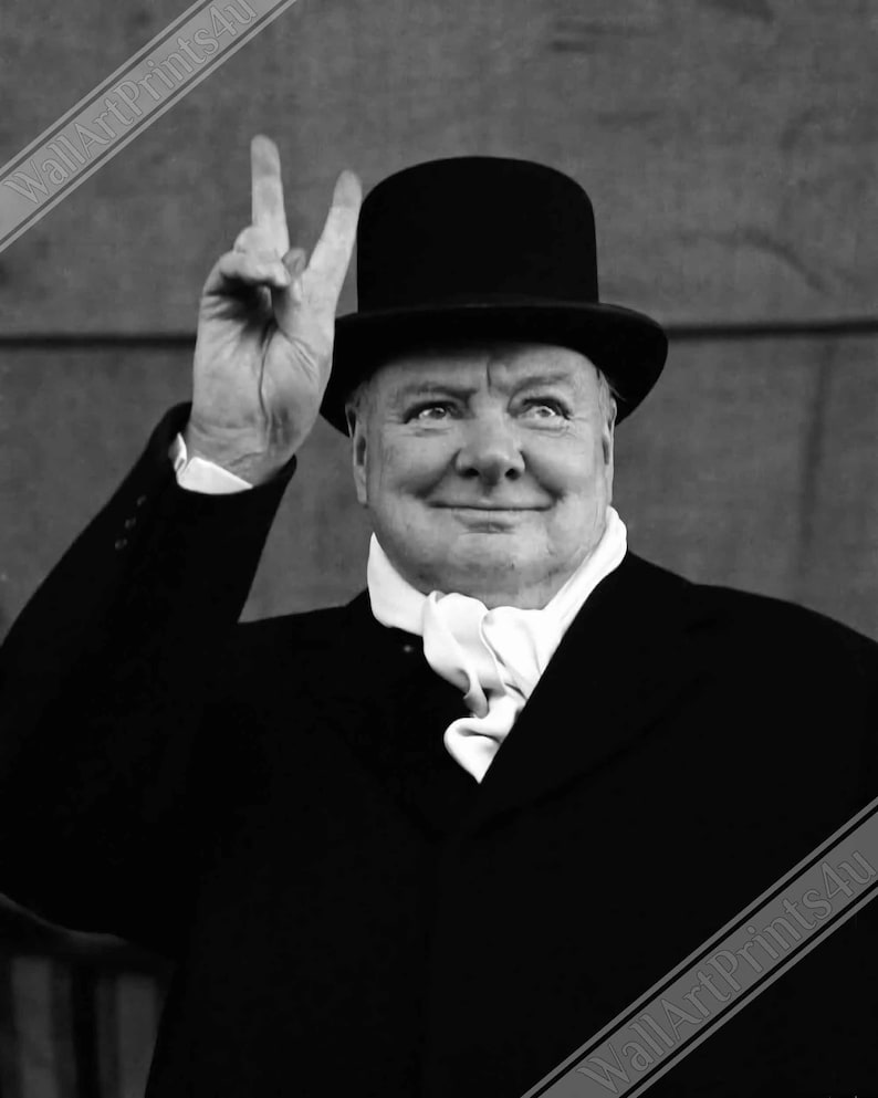 Winston Churchill Framed Peace Sign V for Victory Framed - Etsy