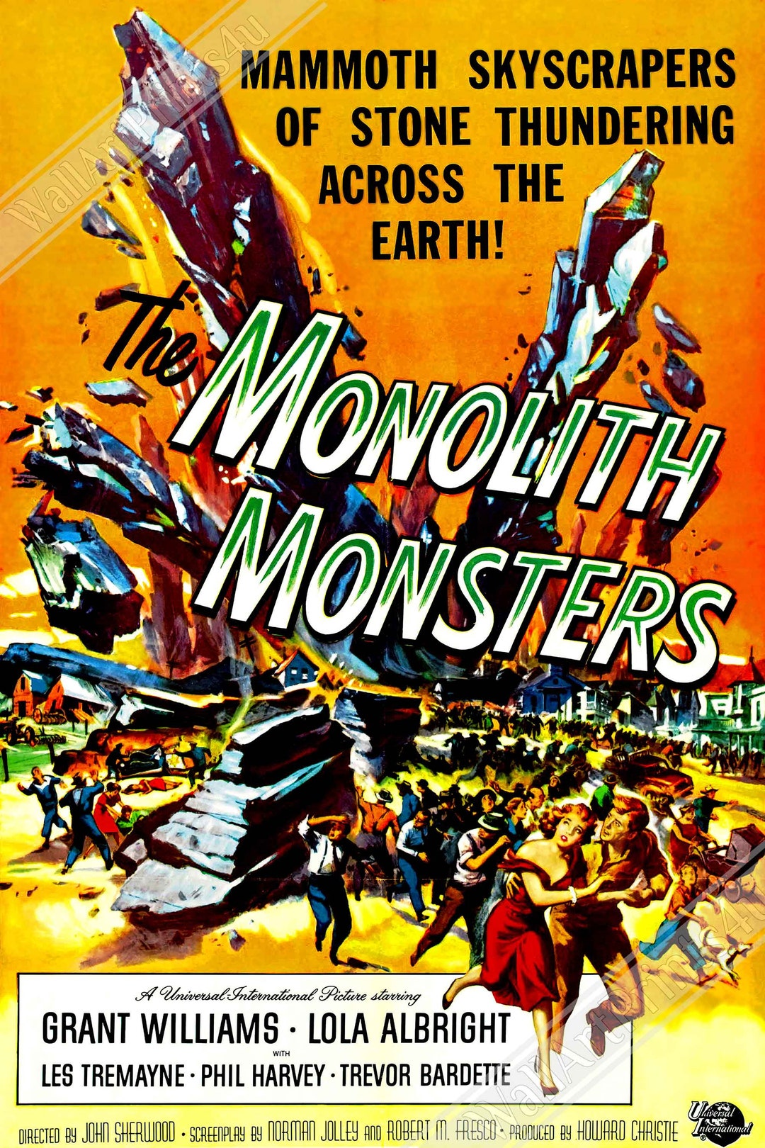 Monolith Monsters Poster, Vintage Horror Movie Poster 1957 UK, EU USA ...
