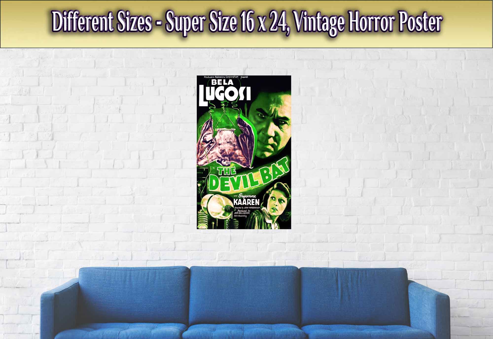 The Devil Bat Poster: Vintage Horror Movie Art, Bela Lugosi - Etsy