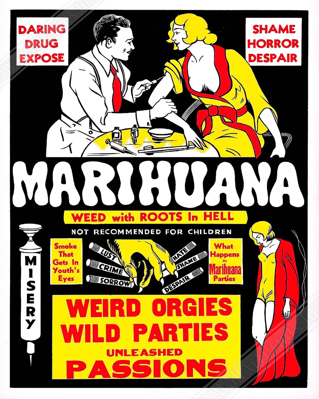 Marijuana Propaganda Poster, scary Cannabis Propaganda Marijuana ... Marijuana Propaganda Poster, scary Cannabis Propaganda Marijuana ...
