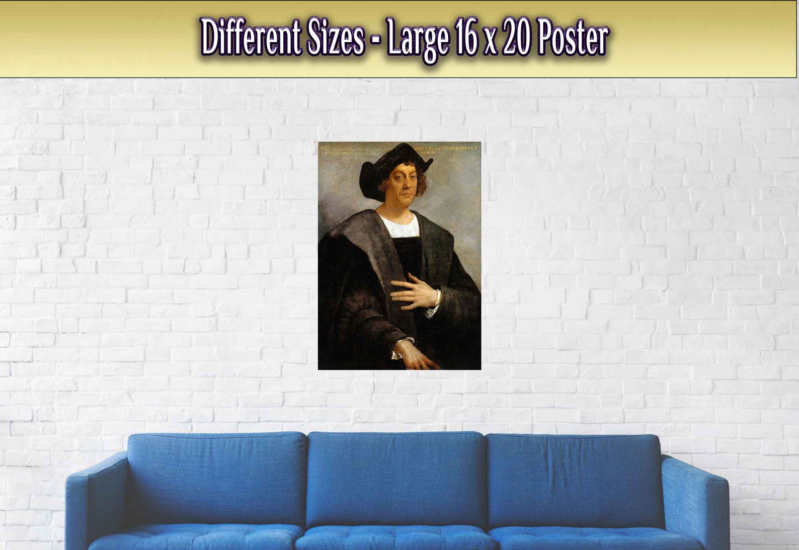 Christopher Columbus Poster Vintage Portrait Christopher | Etsy