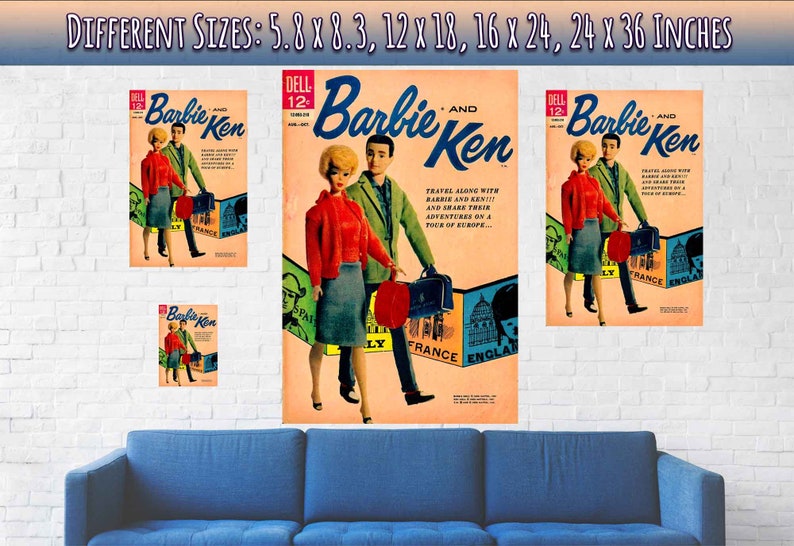 Barbie and Ken Poster Travel Poster Tour of Europe Barbie | Etsy