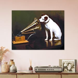 Vintage Nipper Dog Poster: His Master's Voice Art Print From 1898 - Etsy