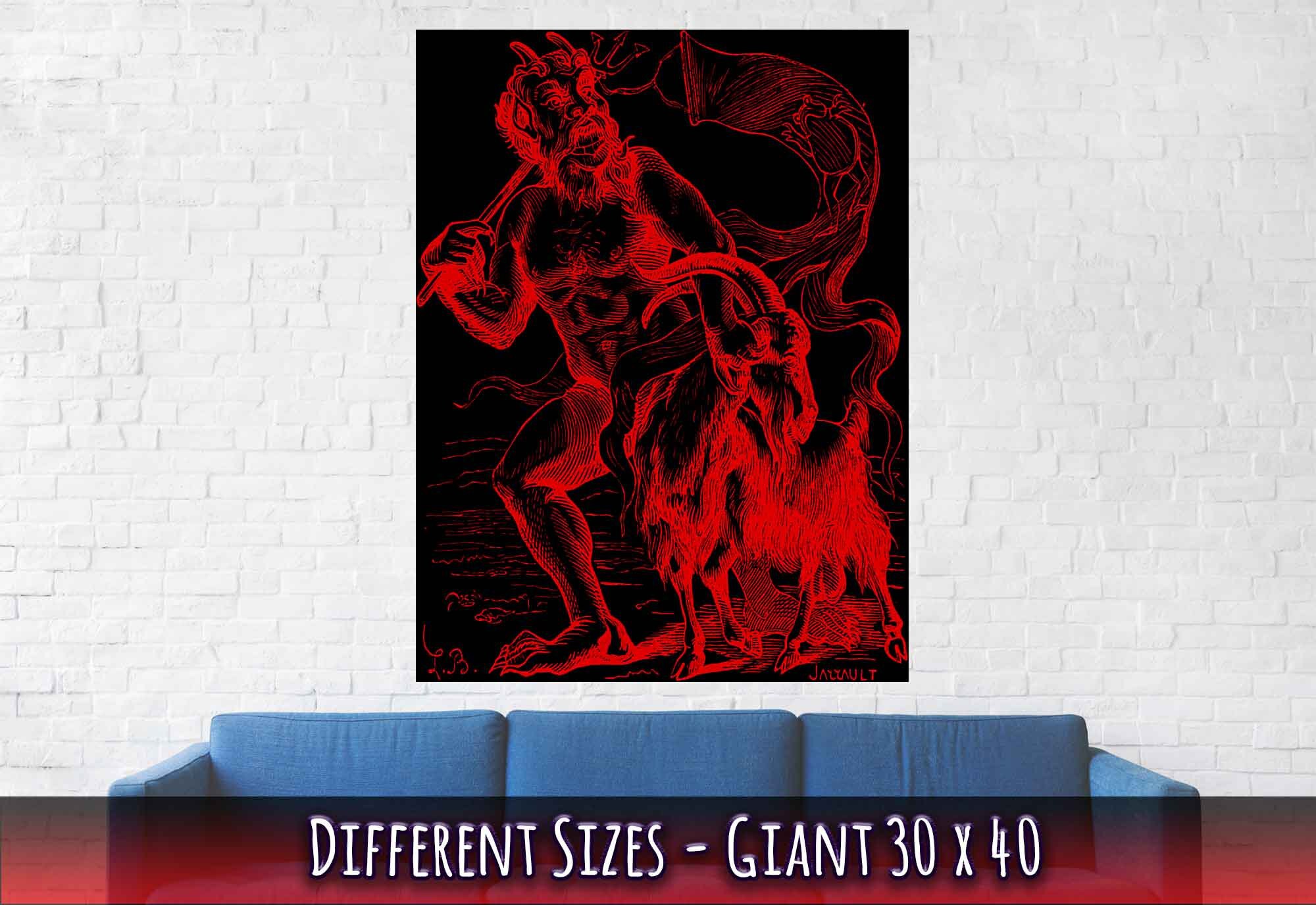 Demon Azazel Poster Vintage Demonic Art Print Red Black - Etsy Australia