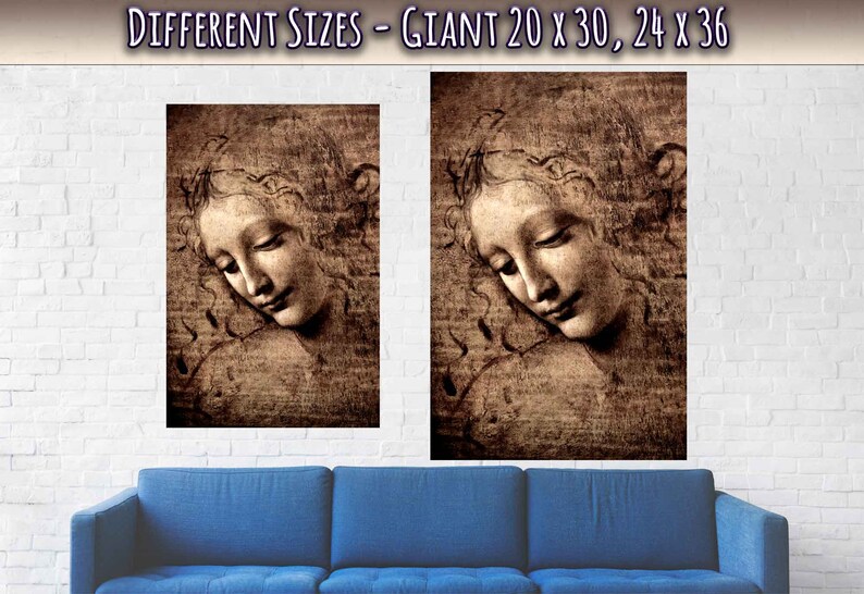 Leonardo Da Vinci Print La Scapigliata Poster UK EU USA - Etsy