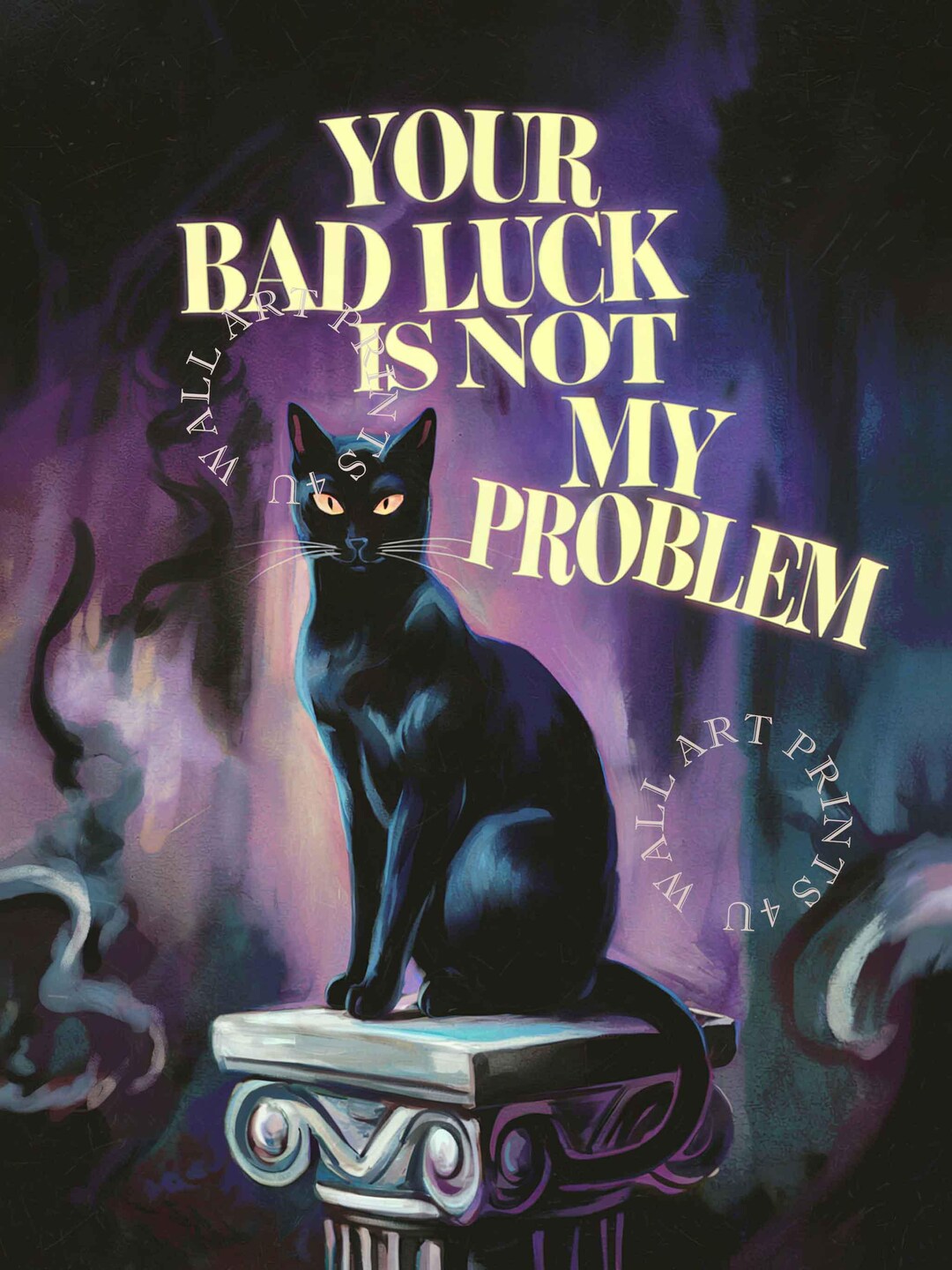 Black Cat Poster Bad Luck Gothic Wall Art Superstition Decor Witchy ...