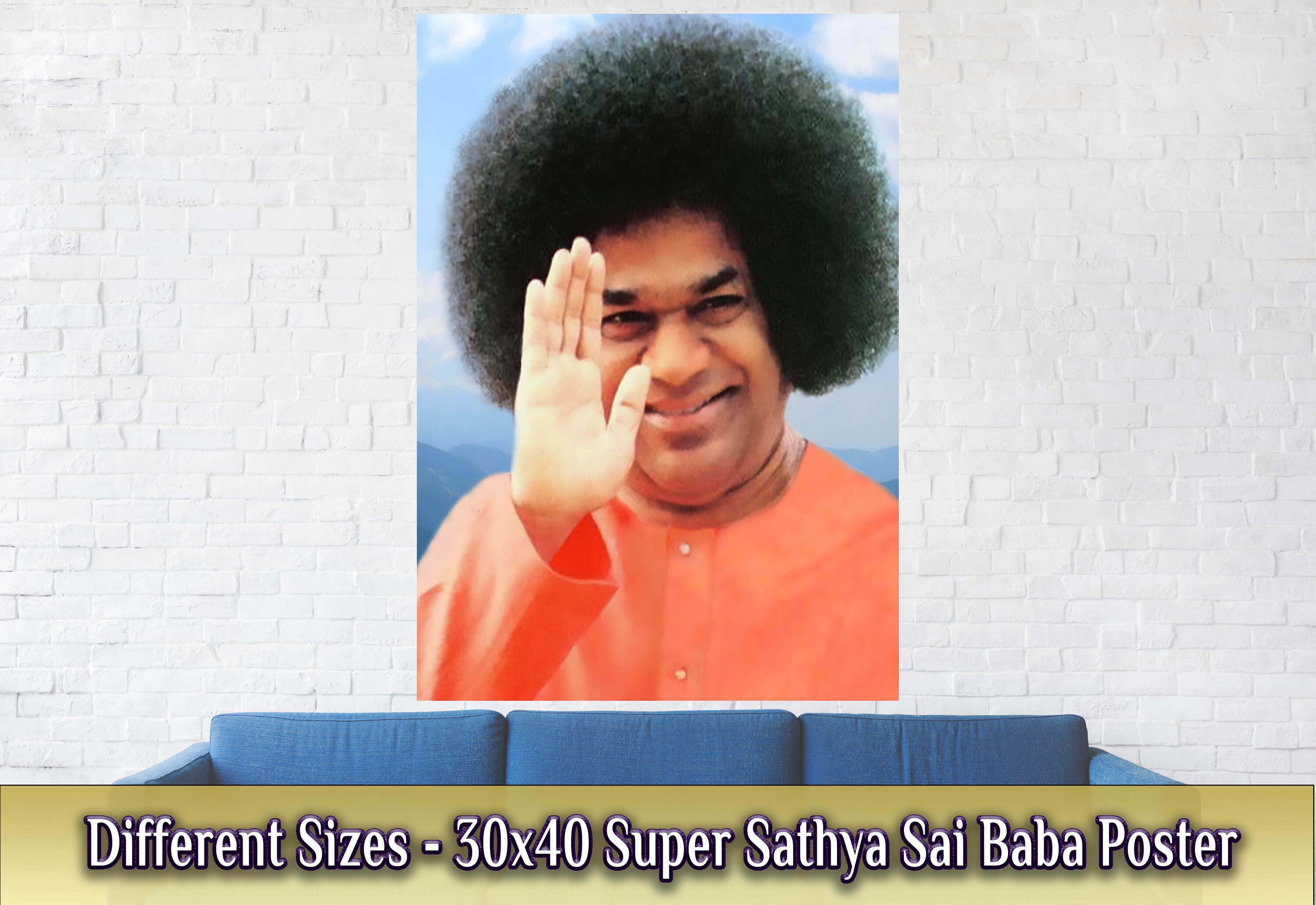 Sathya Sai Baba Poster Vintage Photo Iconic Sathya Sai Baba - Etsy