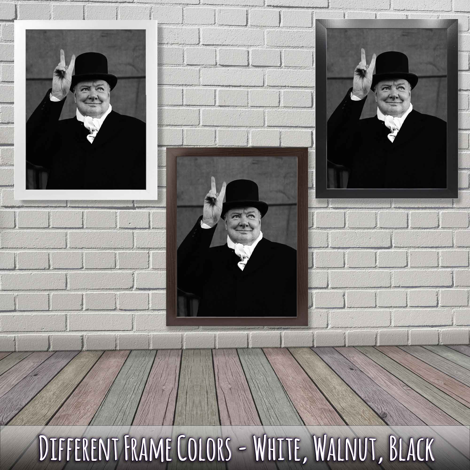 Winston Churchill Framed Peace Sign V for Victory Framed | Etsy