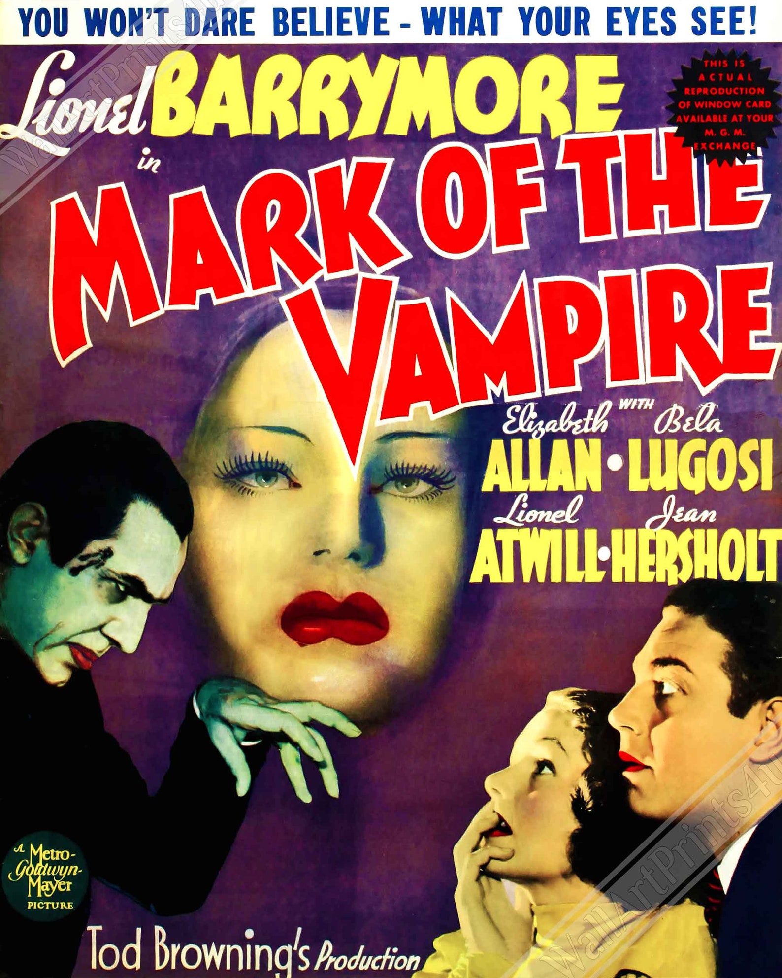 Mark of the Vampire Poster Vintage Horror Movie Poster 1935 - Etsy