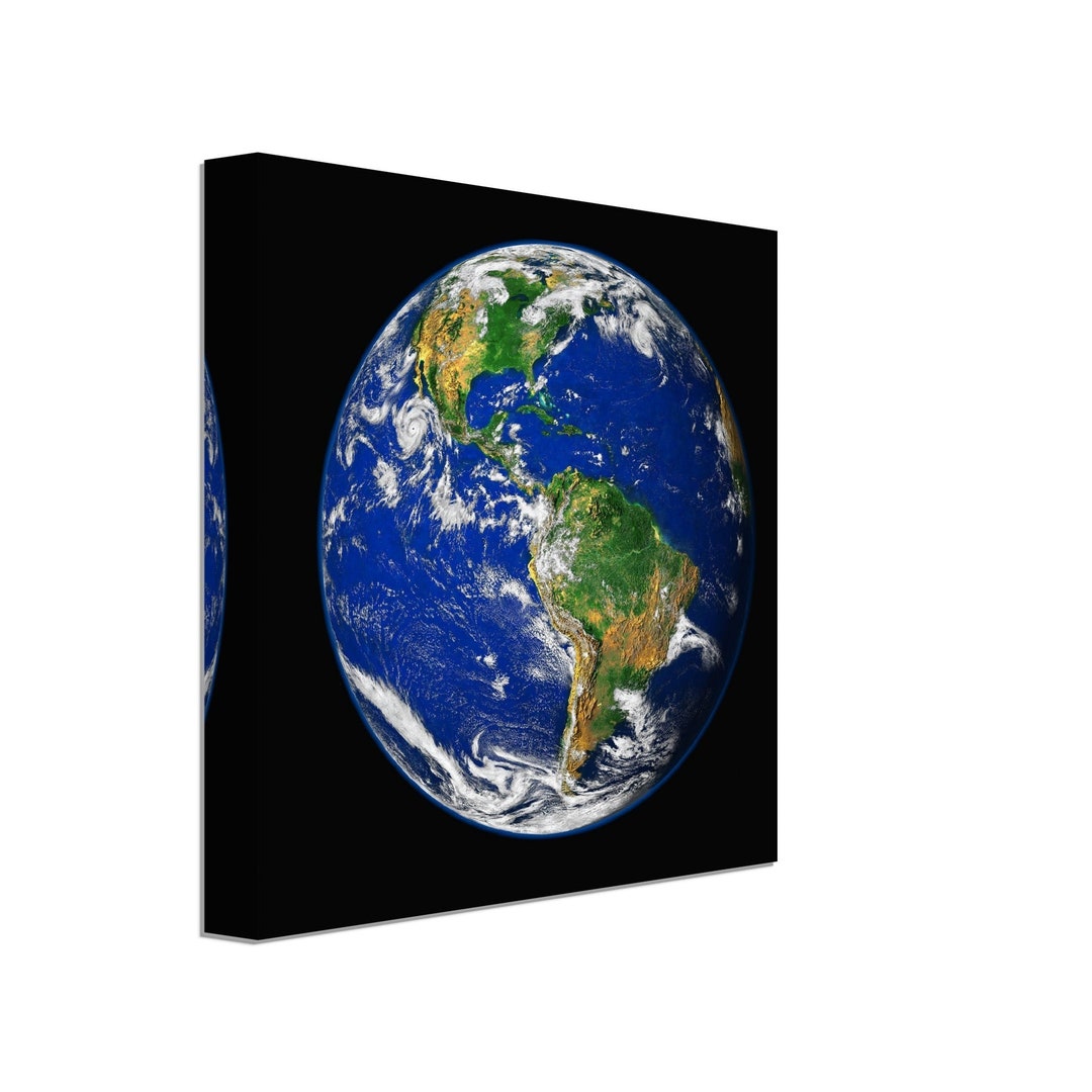 Planet Earth Canvas - Planet Earth Canvas Print With Hurricane Showing ...