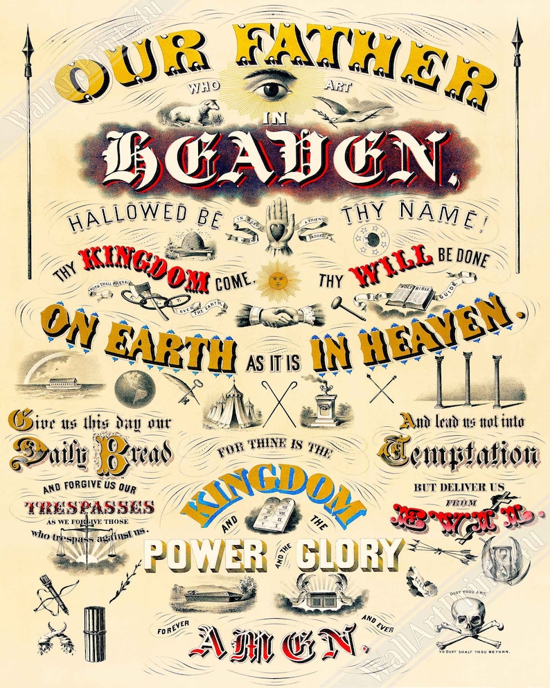The Lords Prayer Poster Ehrgott and Forbriger Vintage Lords | Etsy