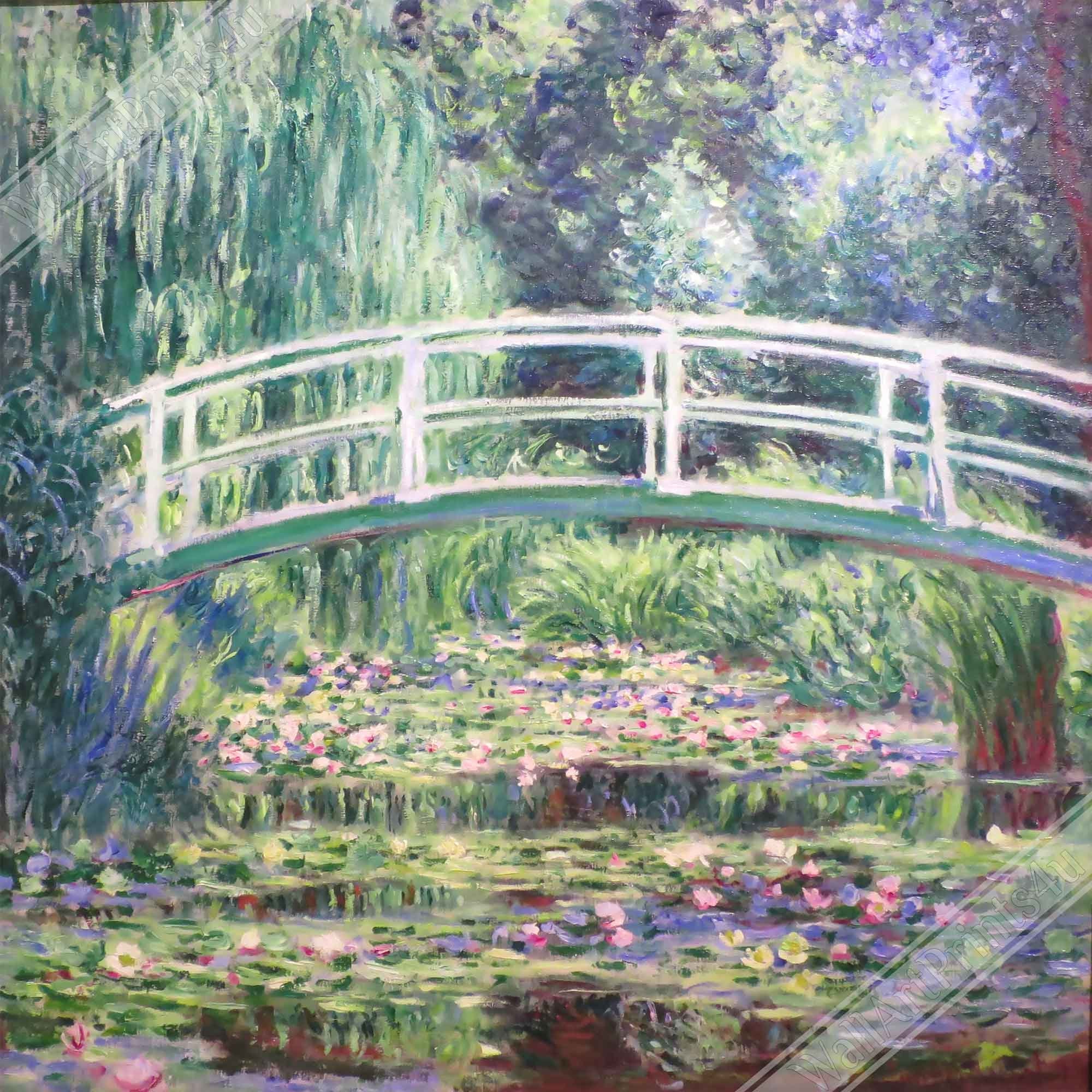 Water Lily Pond Poster Japanese Bridge Over A Pond of Water - Etsy UK