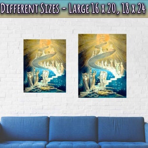 William Blake Poster, Jacobs Ladder Print UK, EU USA Domestic Shipping ...