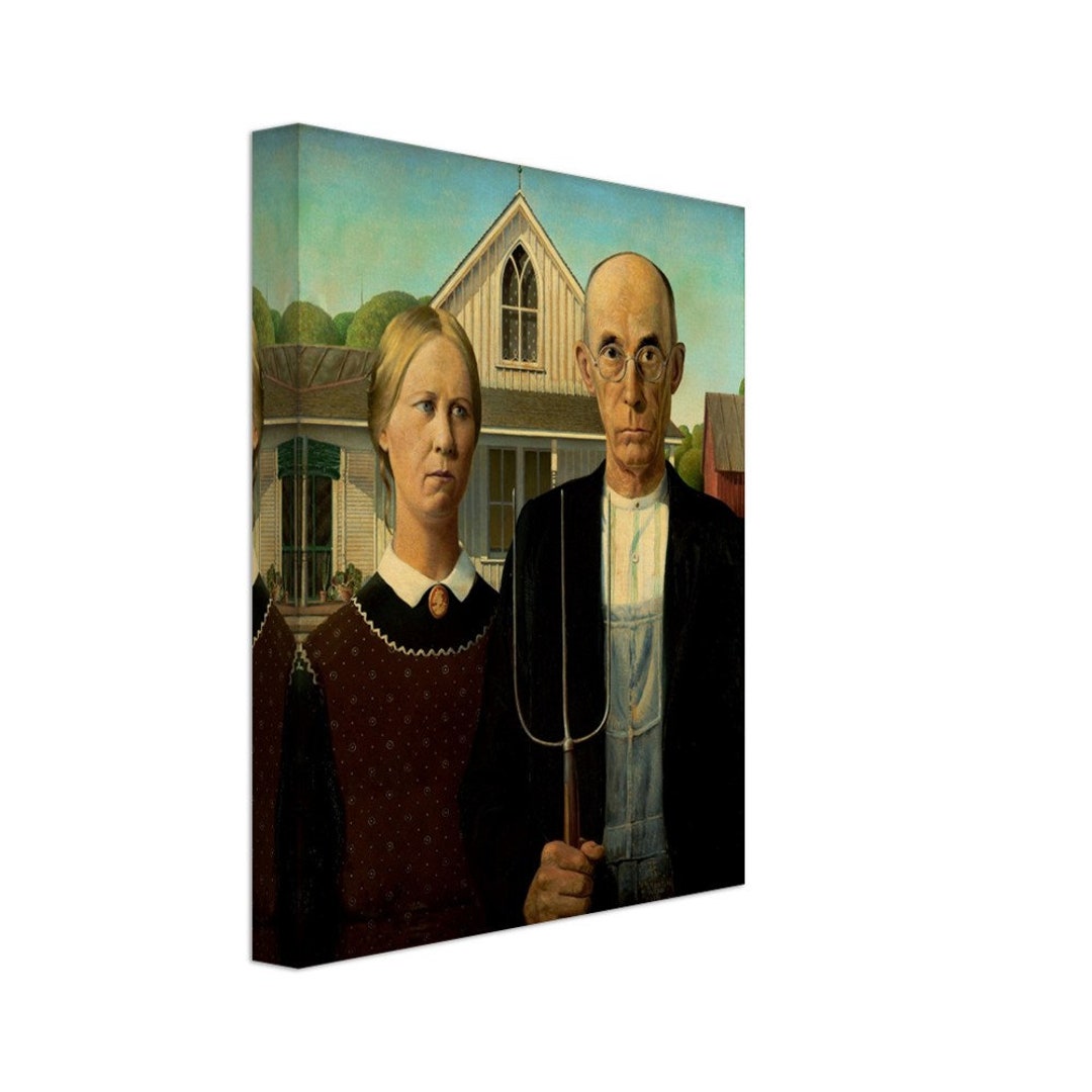 American Gothic Canvas Print, Grant Wood 1930 - American Gothic Canvas ...