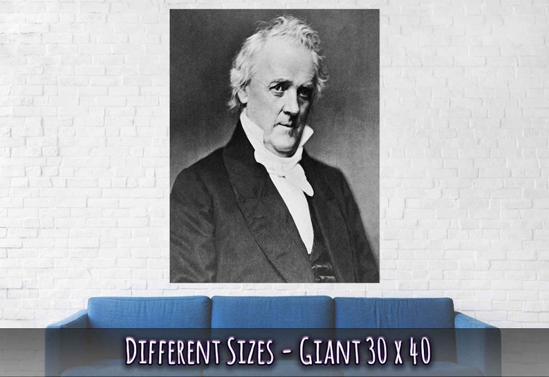 James Buchanan Poster 15th President of Usa Vintage Portrait - Etsy