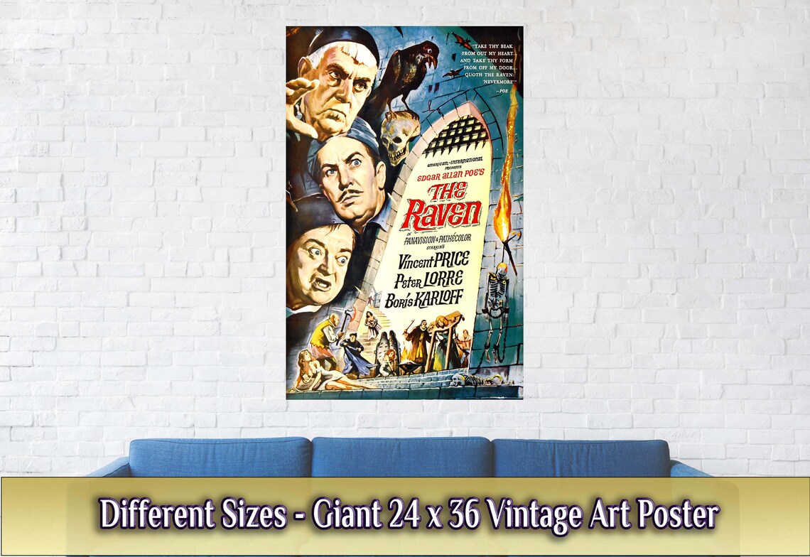 The Raven Poster Vintage Movie Poster 1963 Poster Film Art | Etsy
