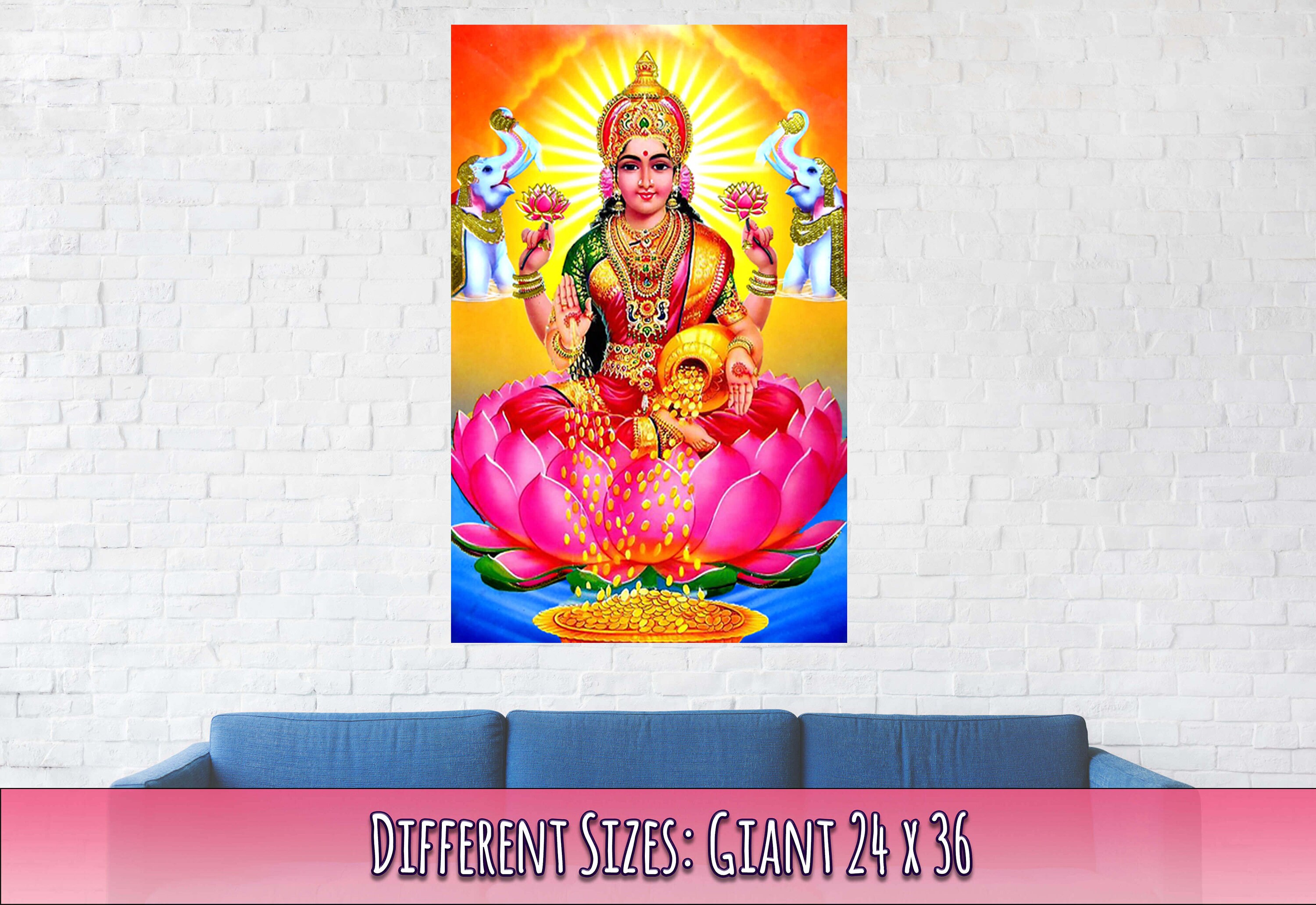 Lakshmi Poster: Hindu Goddess of Wealth and Prosperity - Etsy