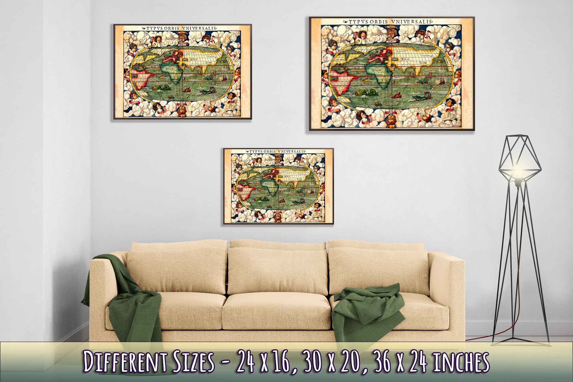 Vintage World Map Framed Poster Rare World Map Framed Print | Etsy