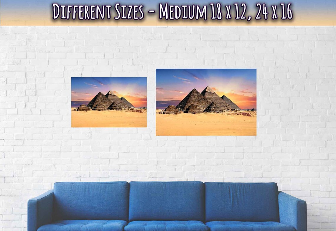 Egyptian Pyramids of Giza Poster: Khufu, Khafre, Menkaure - Etsy