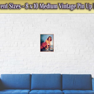Pin up Girl Poster, Red Dress Goldfish, Edward Runci - Vintage Art ...