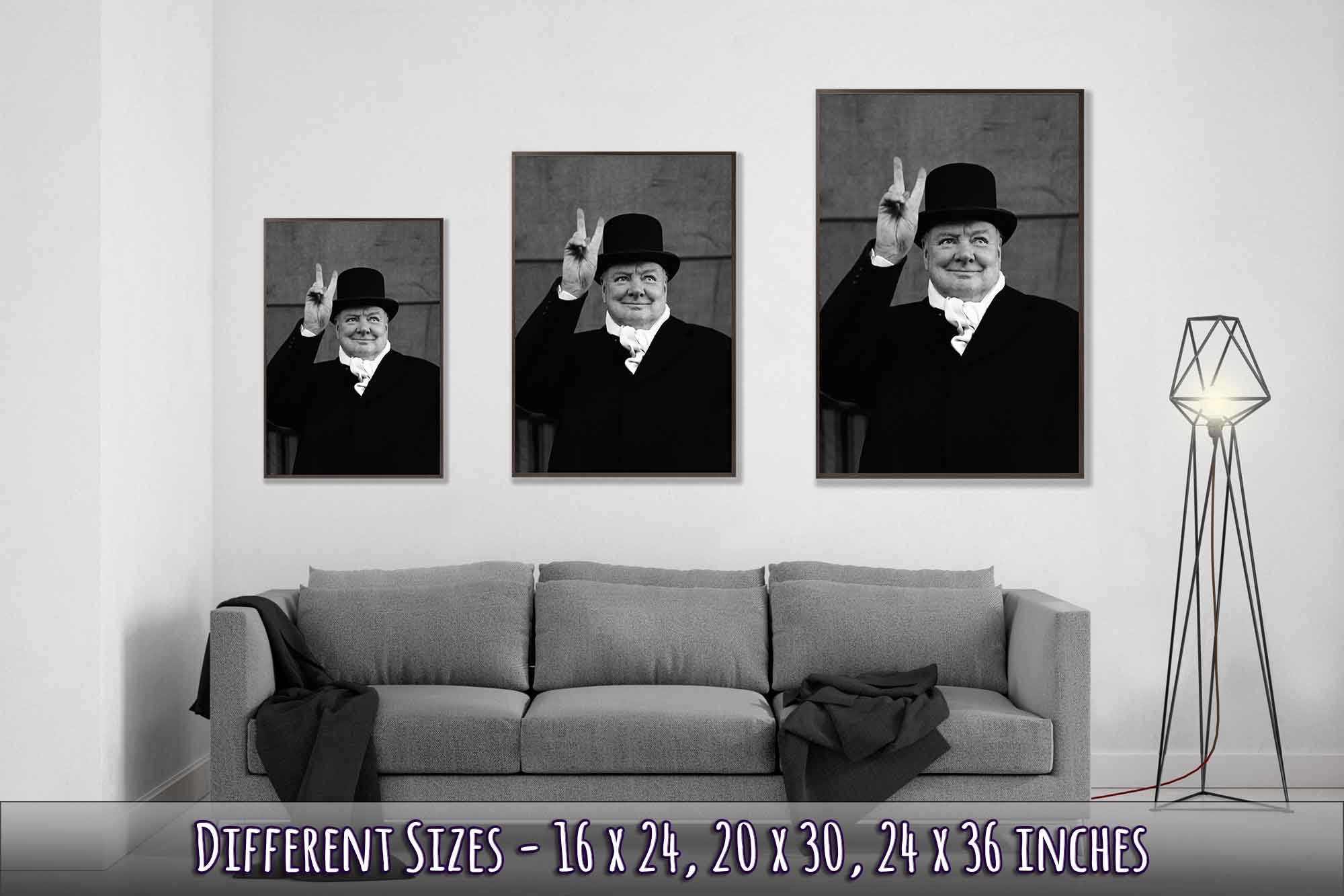 Winston Churchill Framed Peace Sign V for Victory Framed | Etsy