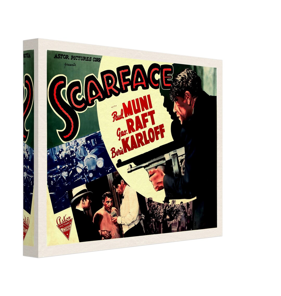Scarface Movie Canvas, Original Vintage Movie Canvas 1932 Movie Art ...