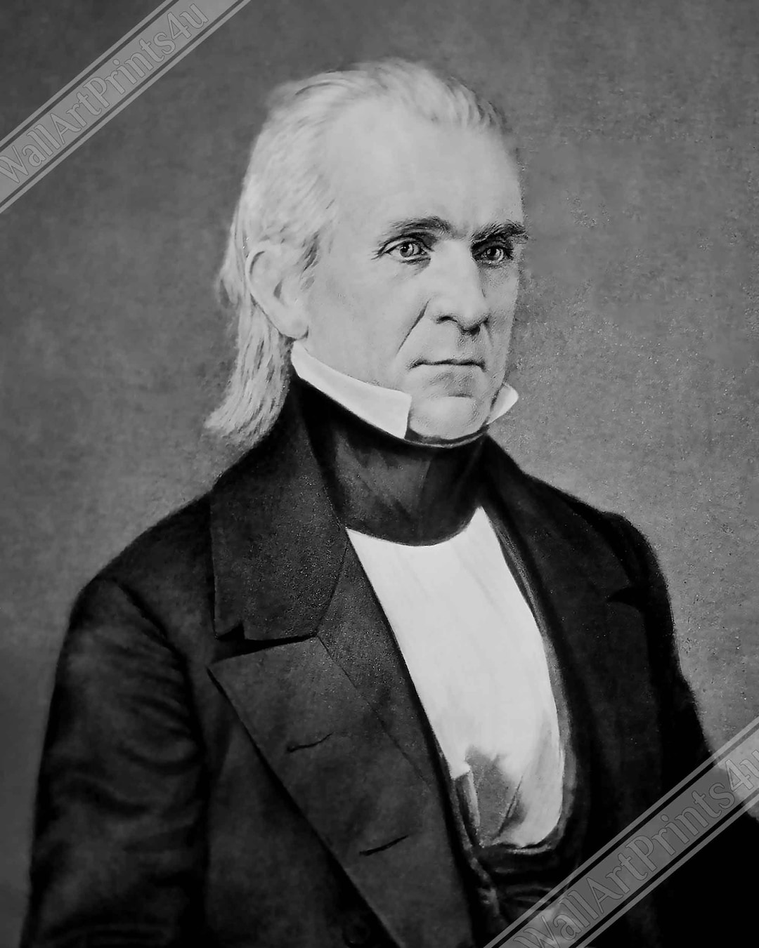 James K Polk Poster, 11th President of Usa, Vintage Portrait Photo ...
