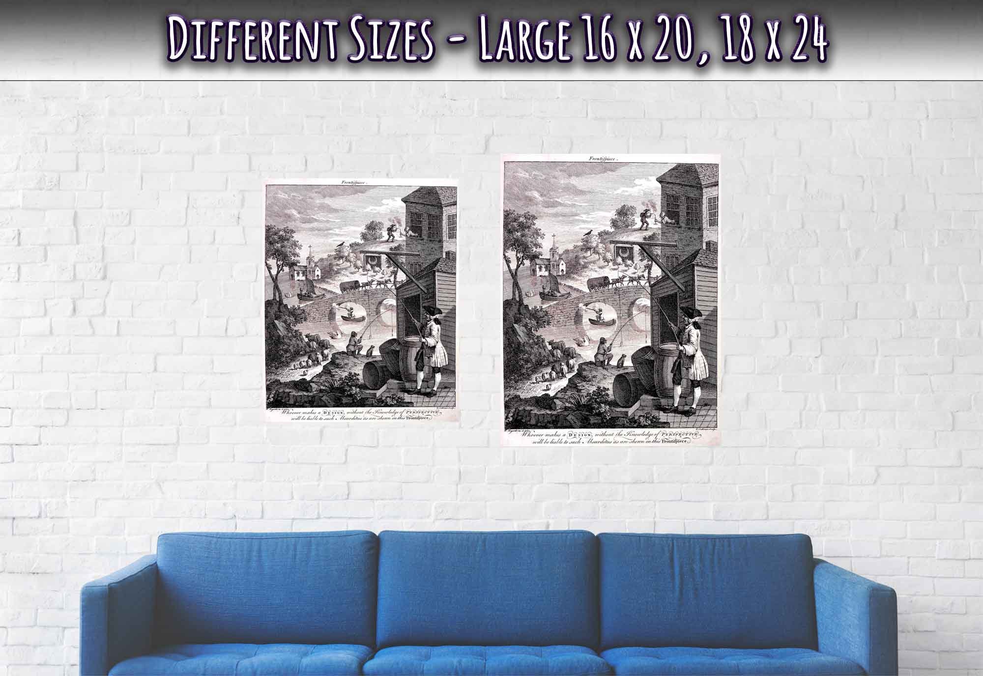 Satire on False Perspective Poster William Hogarth Painting | Etsy