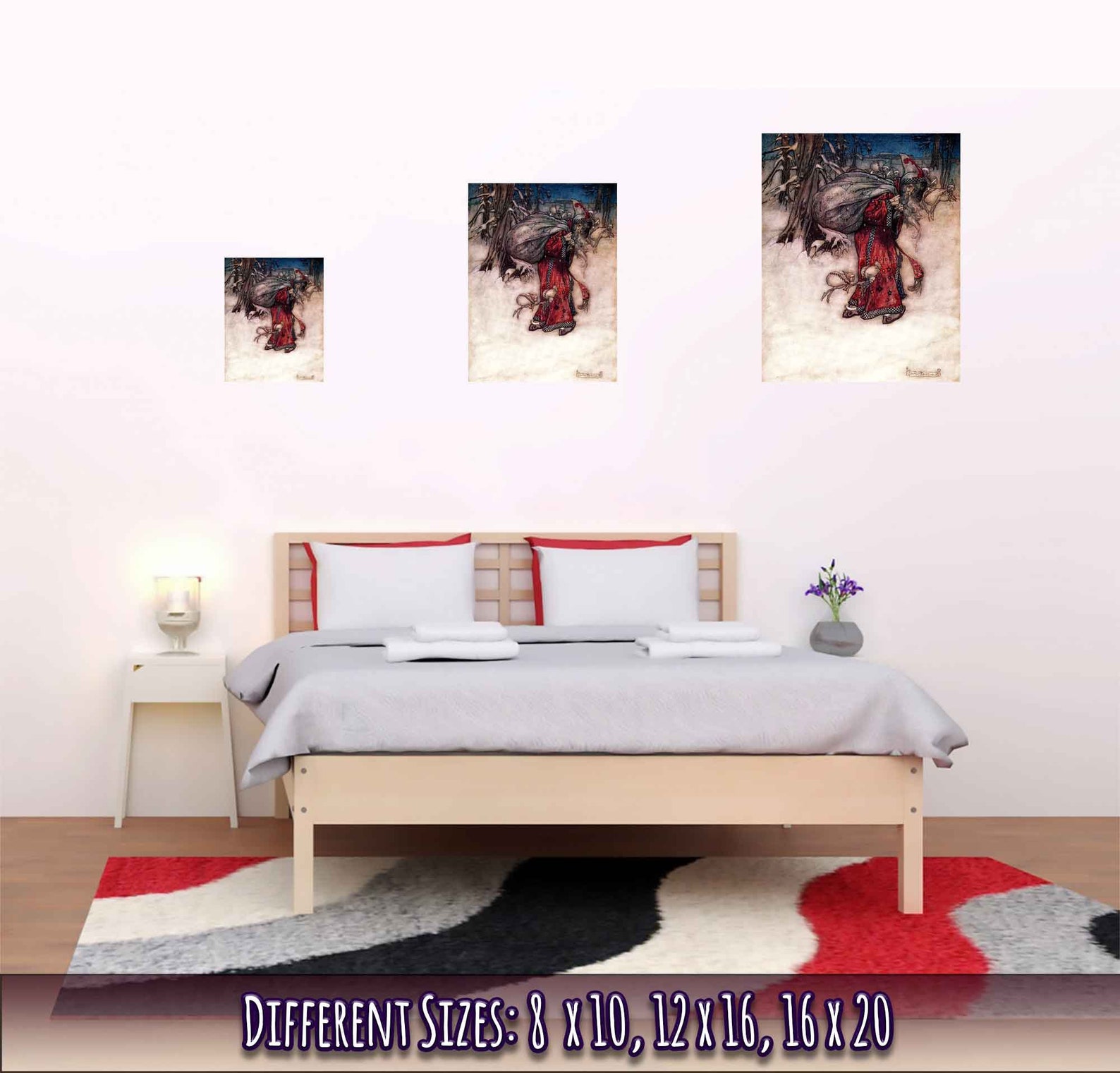 Vintage Santa Poster Arthur Rackham Santa Claus Arthur | Etsy