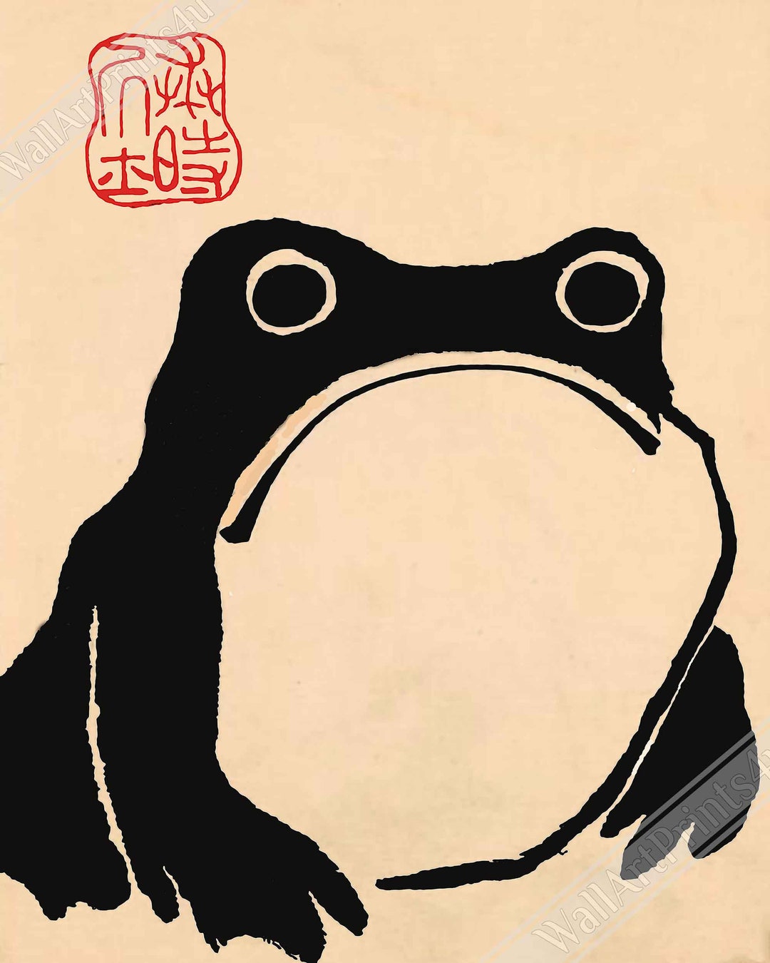 Japanese Art Print Matsumoto Hoji Frog, Kawanbe Kyosaitoad UK EU USA ...