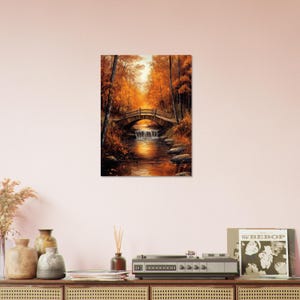 Golden Autumn Landscape Poster – Fall Foliage Wall Art Painting Poster ...