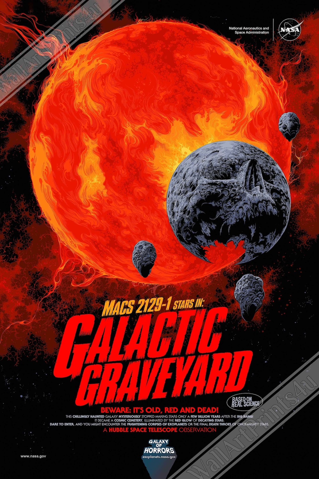 Nasa Galactic Graveyard Poster Vintage Nasa Galactic Horror Vintage ...