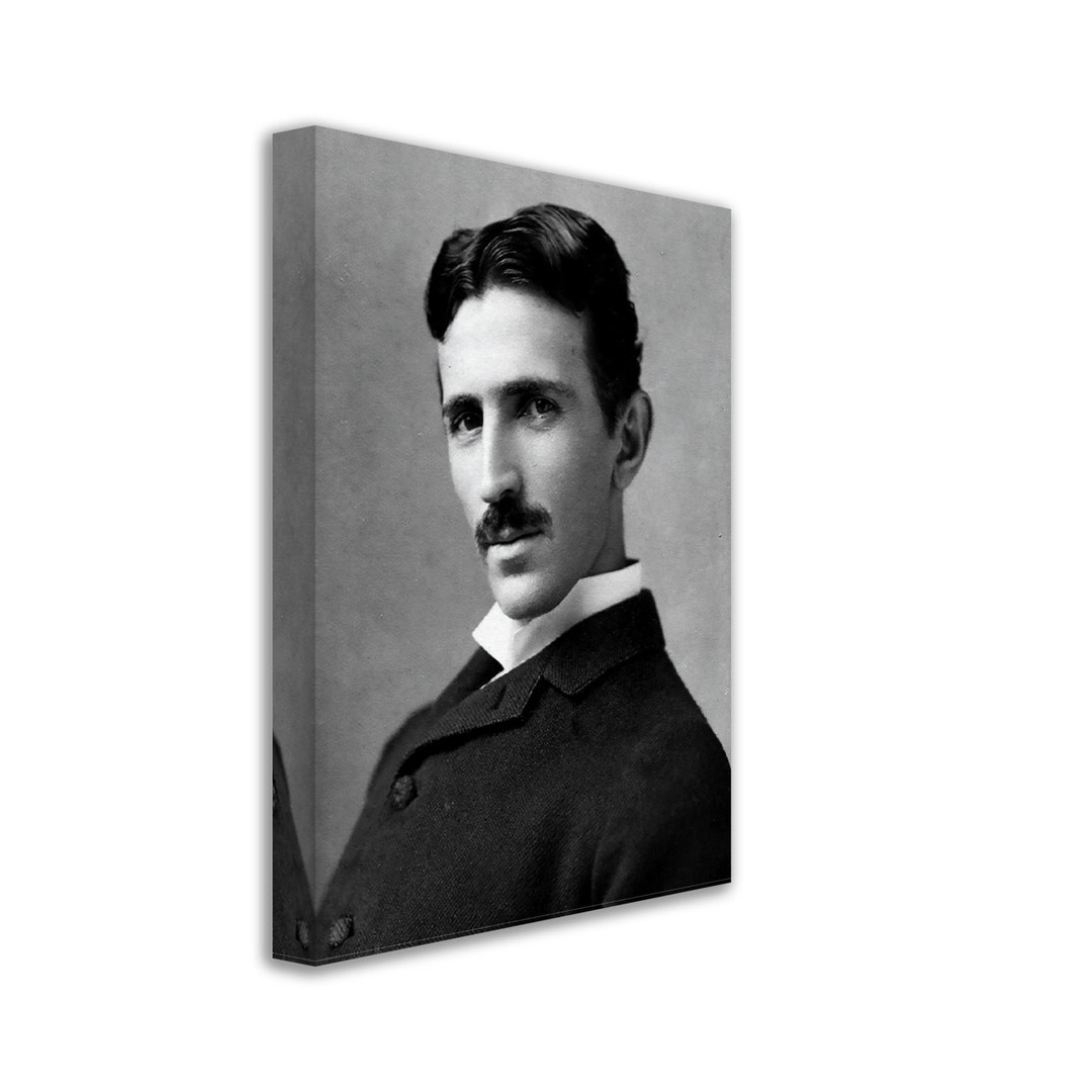 Nikola Tesla Canvas, Rival Genius to Einstein Vintage Photo Nikola ...