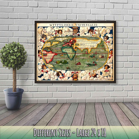 Vintage World Map Framed Poster Rare World Map Framed Print | Etsy