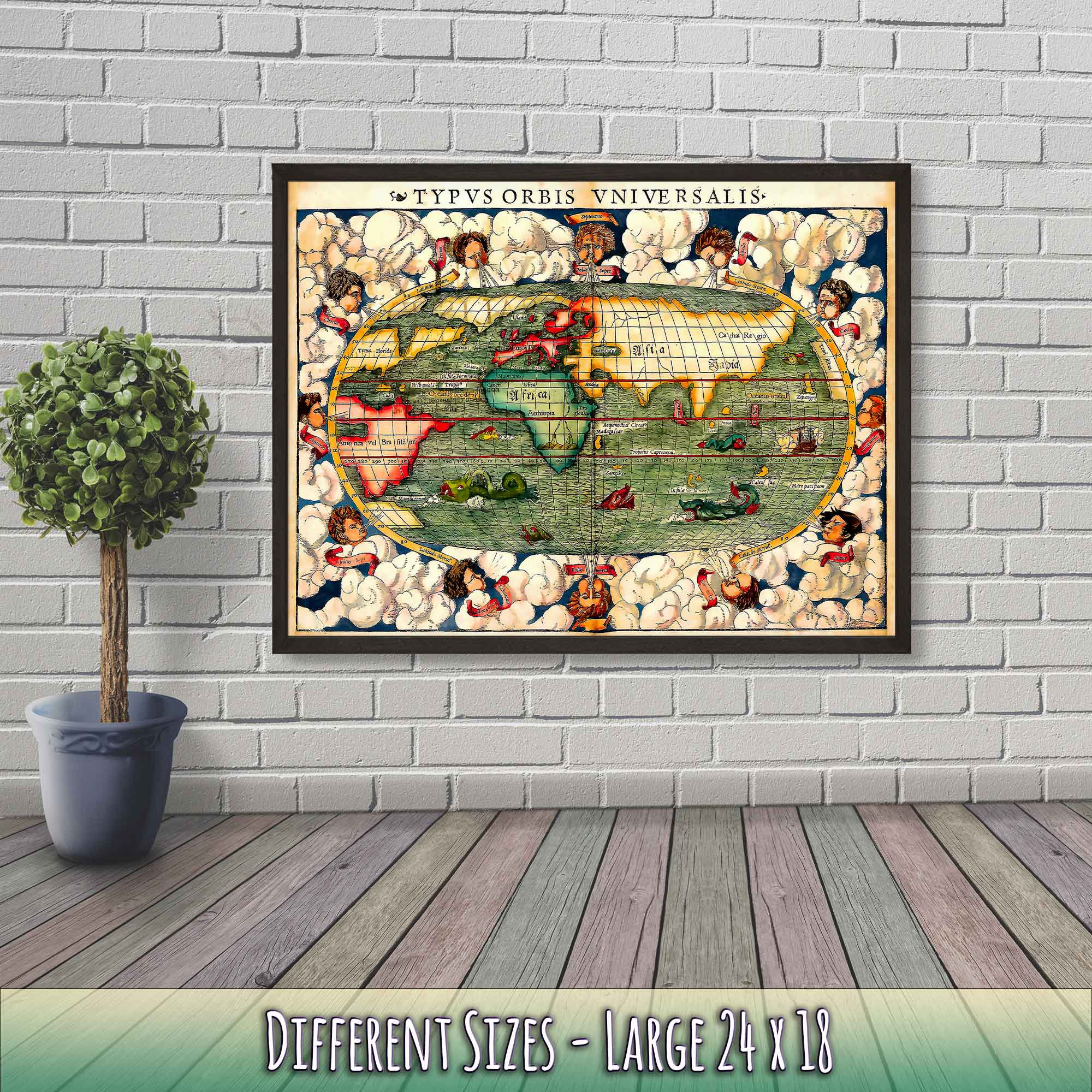 Vintage World Map Framed Poster Rare World Map Framed Print | Etsy